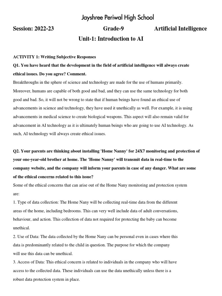 Unit1 Introduction To AI | PDF | Artificial Intelligence | Intelligence ...