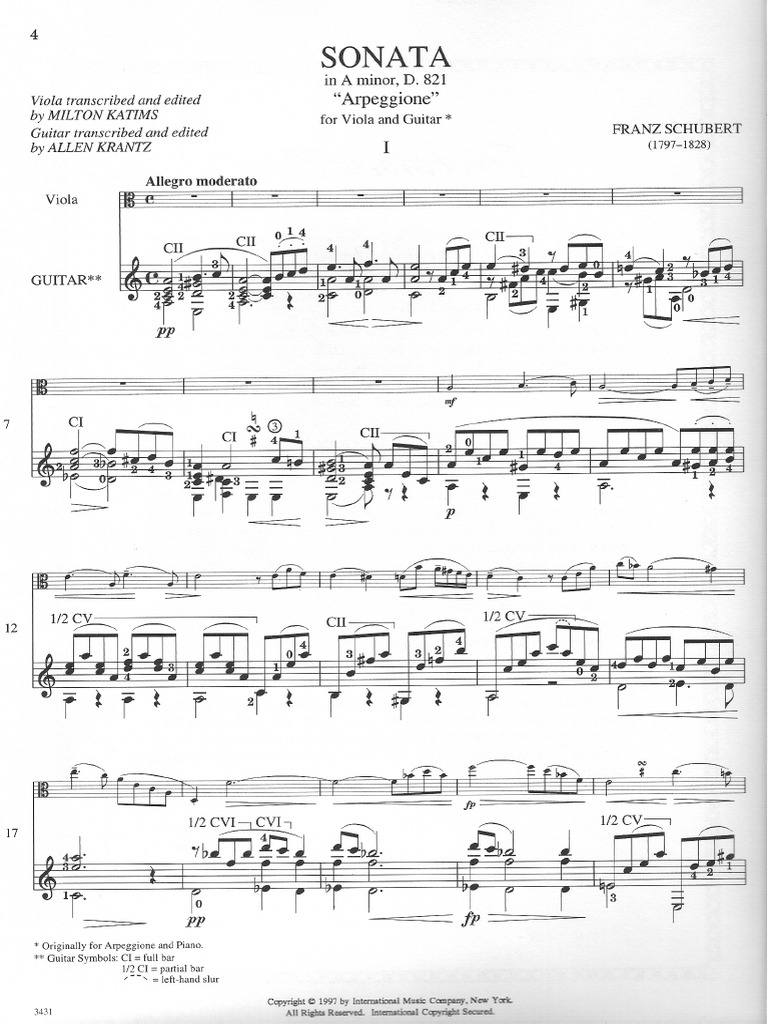Schubert-Sonata Arpeggione Guitar Viola PDF | PDF