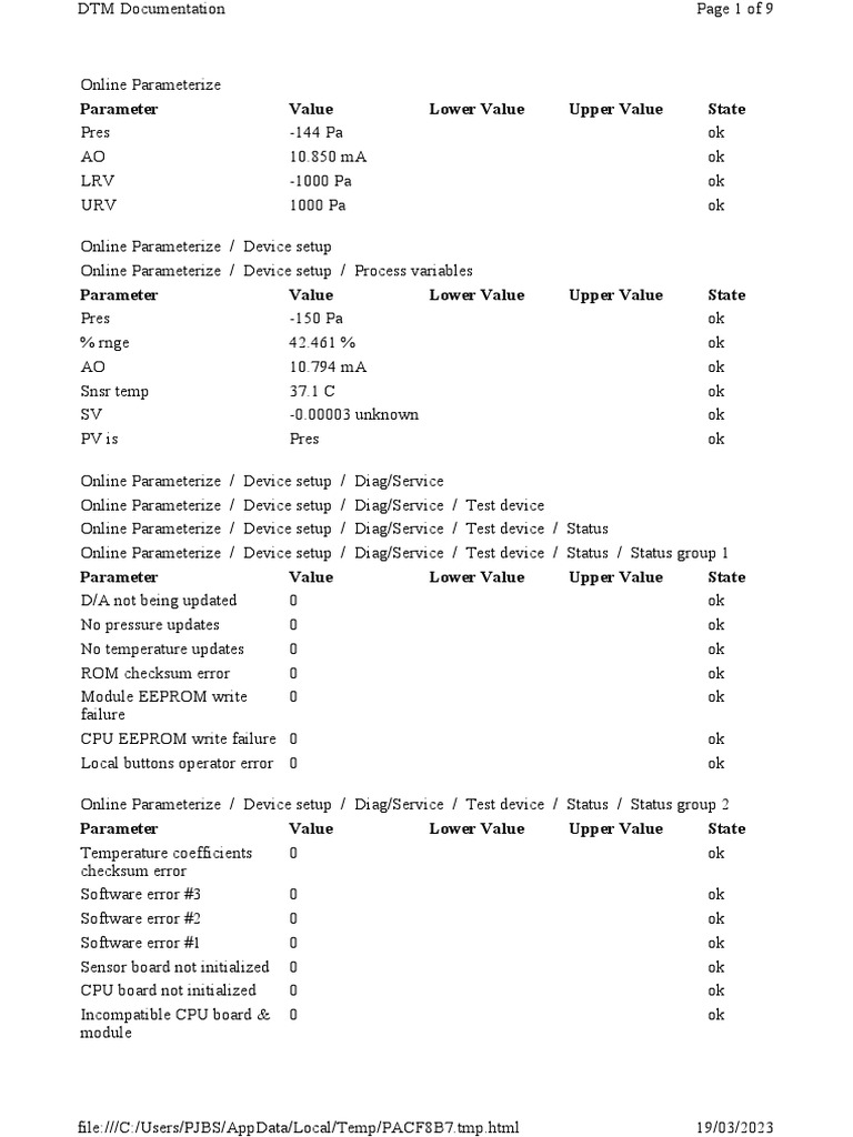 DTM documentation parameters and settings | PDF | Parameter (Computer ...