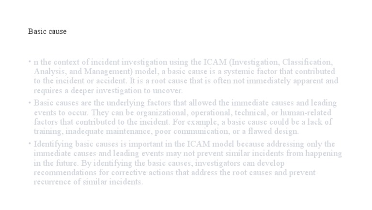 ICAM Basic Cause | PDF