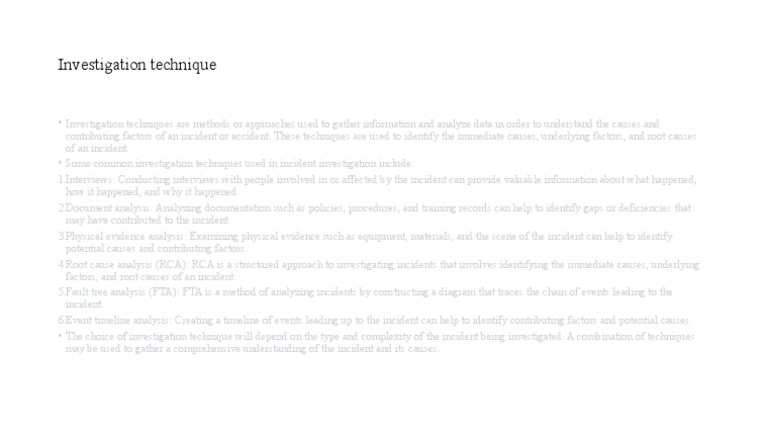 ICAM Investigation Technique | PDF