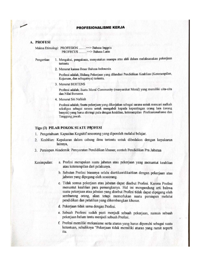 Profesionalisme Kerja | PDF