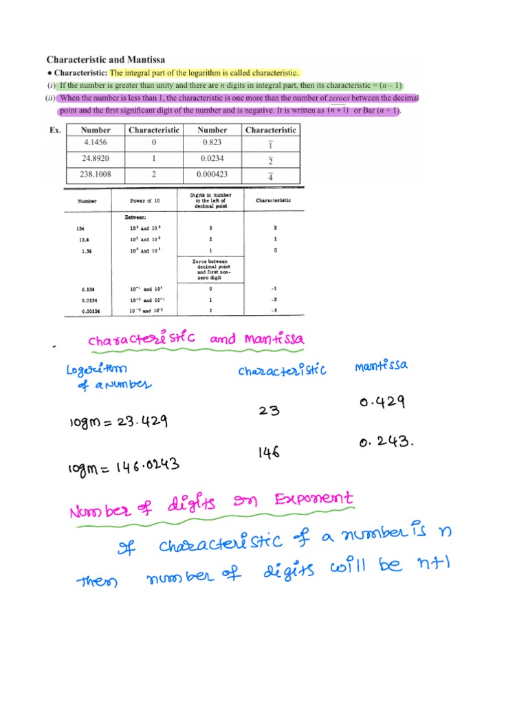 Characteristic & Mantissa | PDF