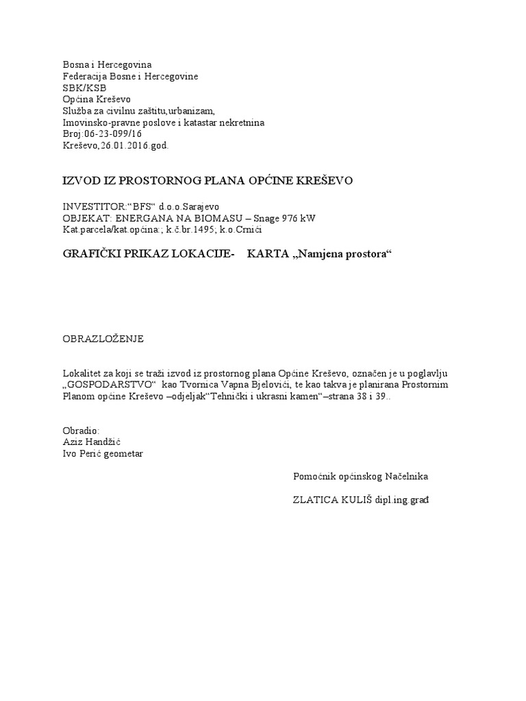 Izvod Iz PP-BJELOVIĆI-KREČANA | PDF