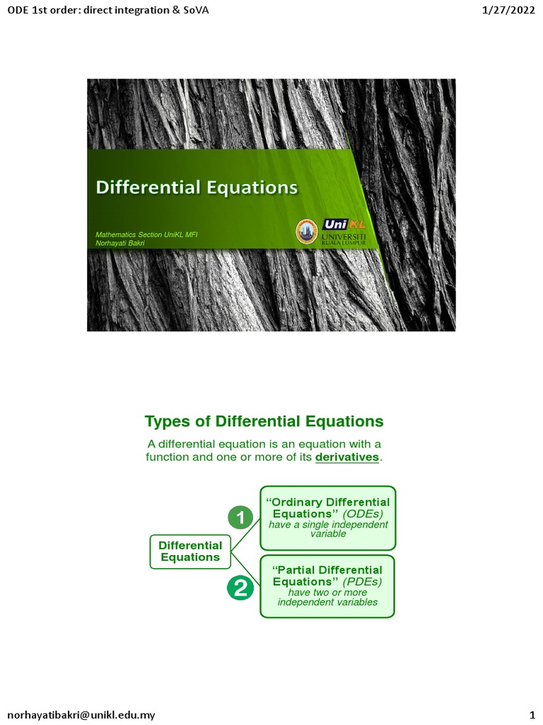 Types of Differential Equations | PDF | Ordinary Differential Equation ...