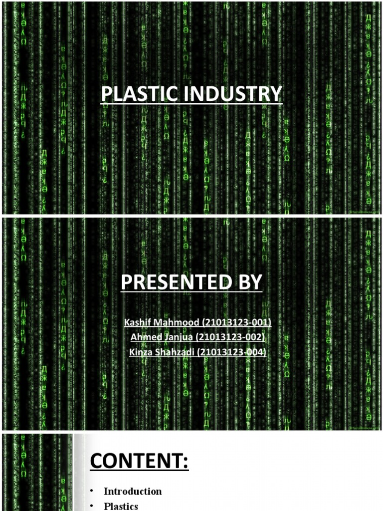 An Overview of the Plastic Industry: Production Processes, Types of ...