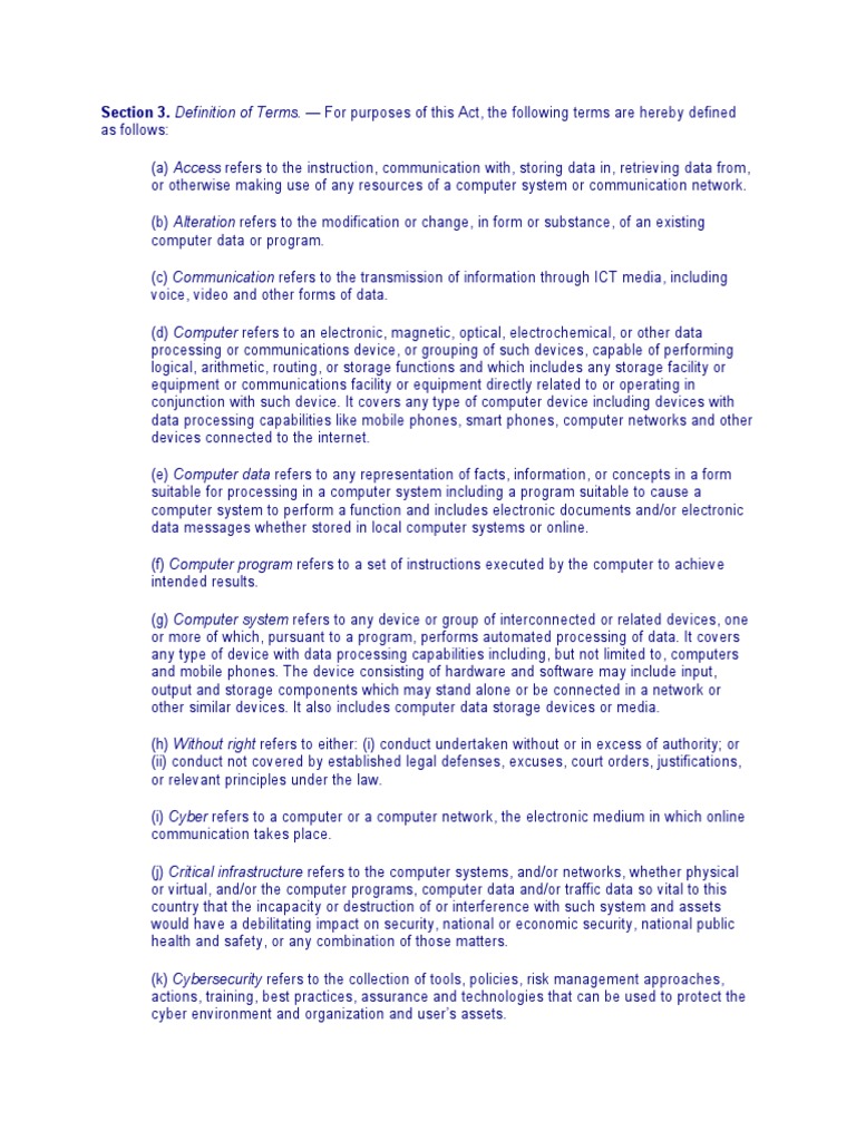 Section 3. Definition of Terms. - For Purposes of This Act, The Following Terms Are Hereby ...