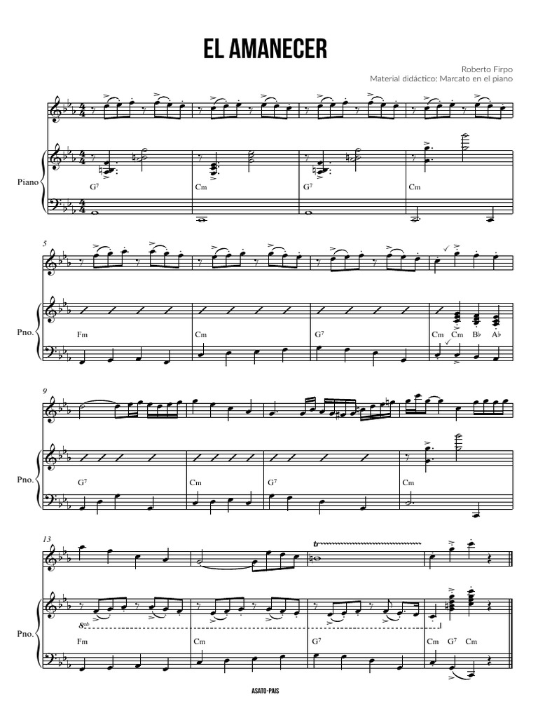 Marcato Piano El Amanecer | PDF