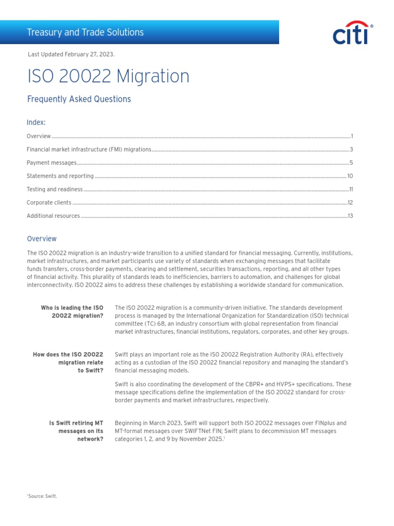 ISO 20022 FAQs | PDF
