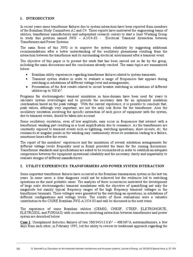 Transformer Failures Due To Power System Interaction - 230211 - 230059 | PDF | Electrical ...