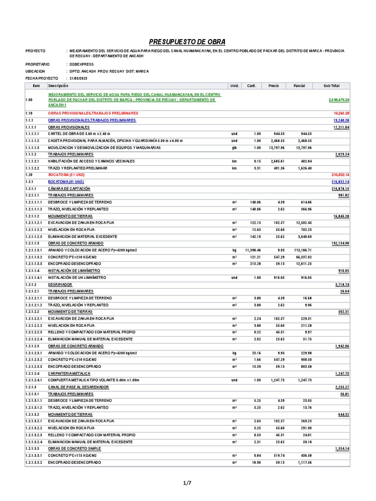 PRESUPUESTO | PDF | Hormigón | Construyendo tecnología