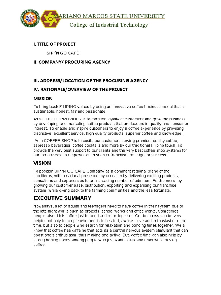 Coffee Shop Project Proposal | PDF | Coffee | Cost