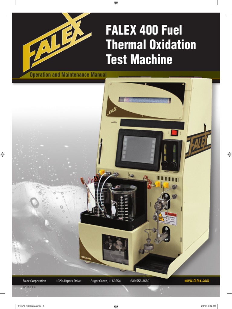 Falex 400C Operations Manual Ver. 1.1 (JFTOT) | PDF | Vacuum Tube | Safety