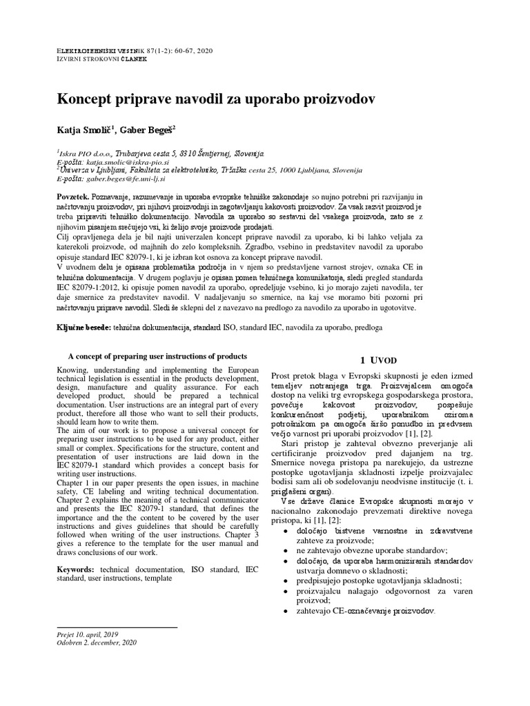 Koncept Priprave Navodil Za Uporabo Proizvodov | PDF
