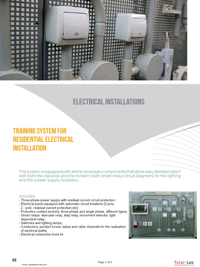 Training System For Residential Electrical Installations | PDF | Relay | Electrical Connector