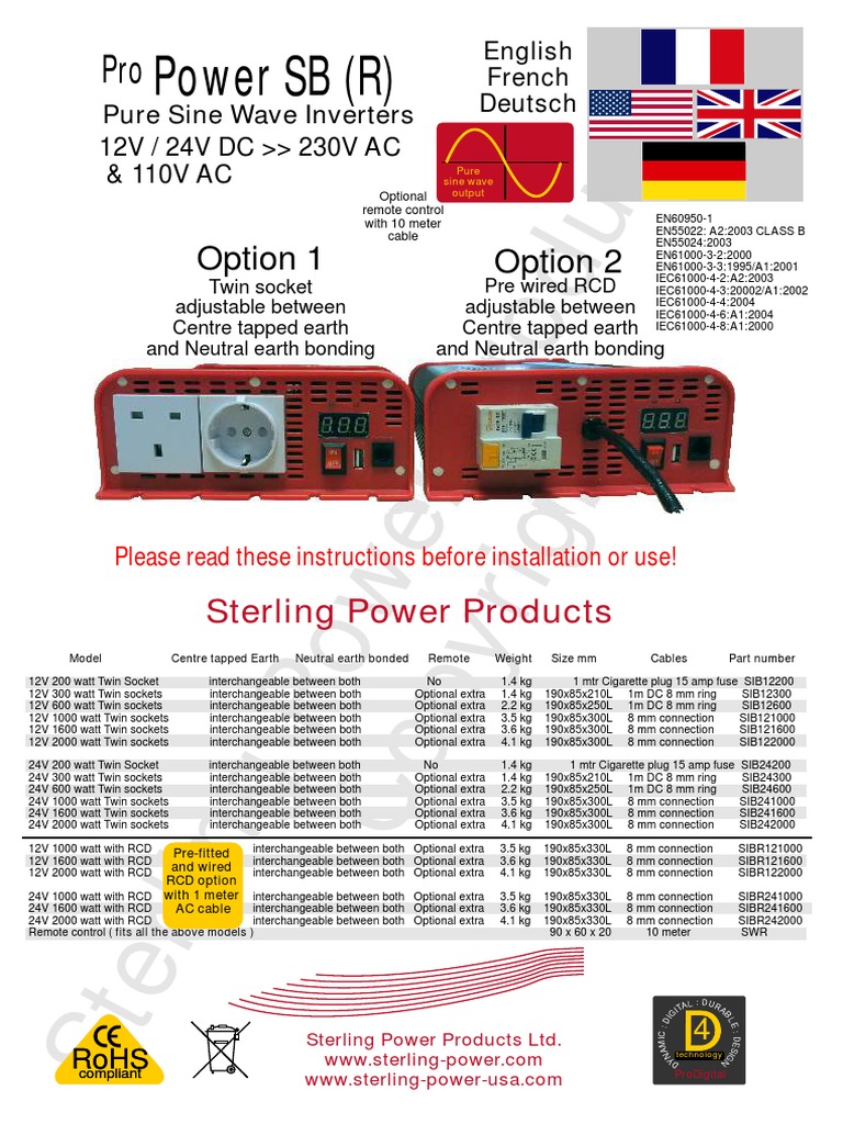Instructions - Eng Sterling Inverter | PDF | Direct Current | Power ...