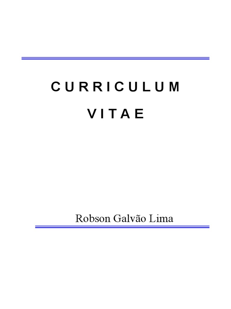 Curriculum Vitae: Robson Galvão Lima | PDF