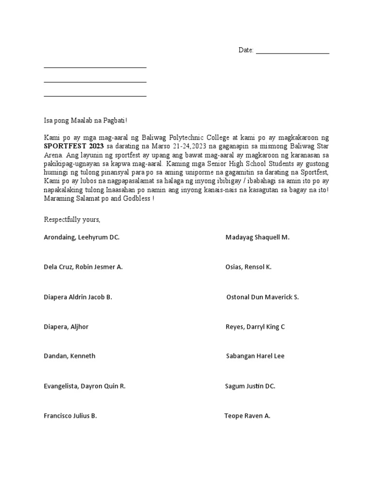 Solicitation Letter | PDF