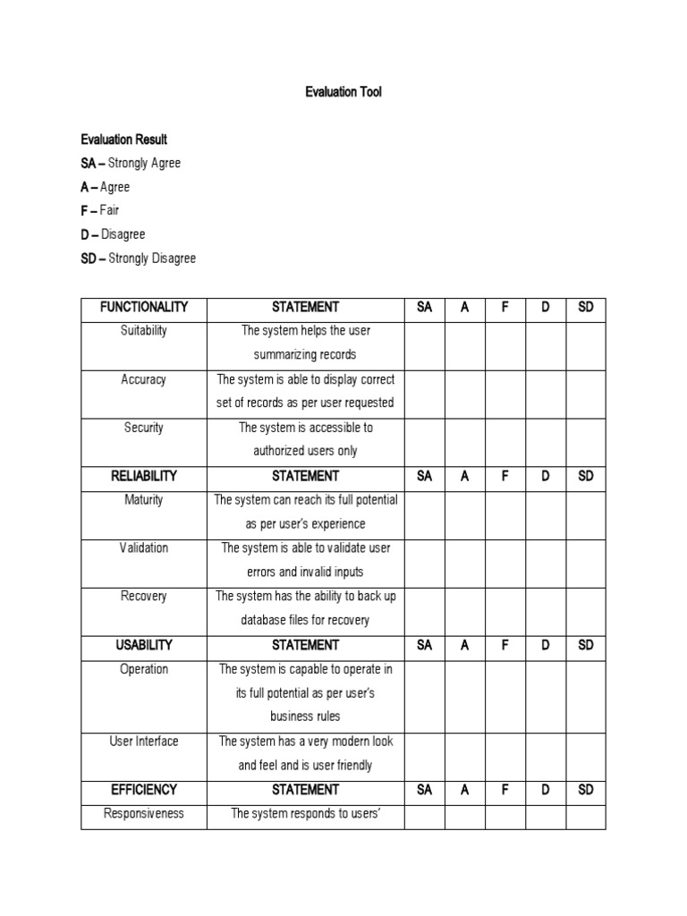 Evaluation Tool | PDF | Usability | Databases