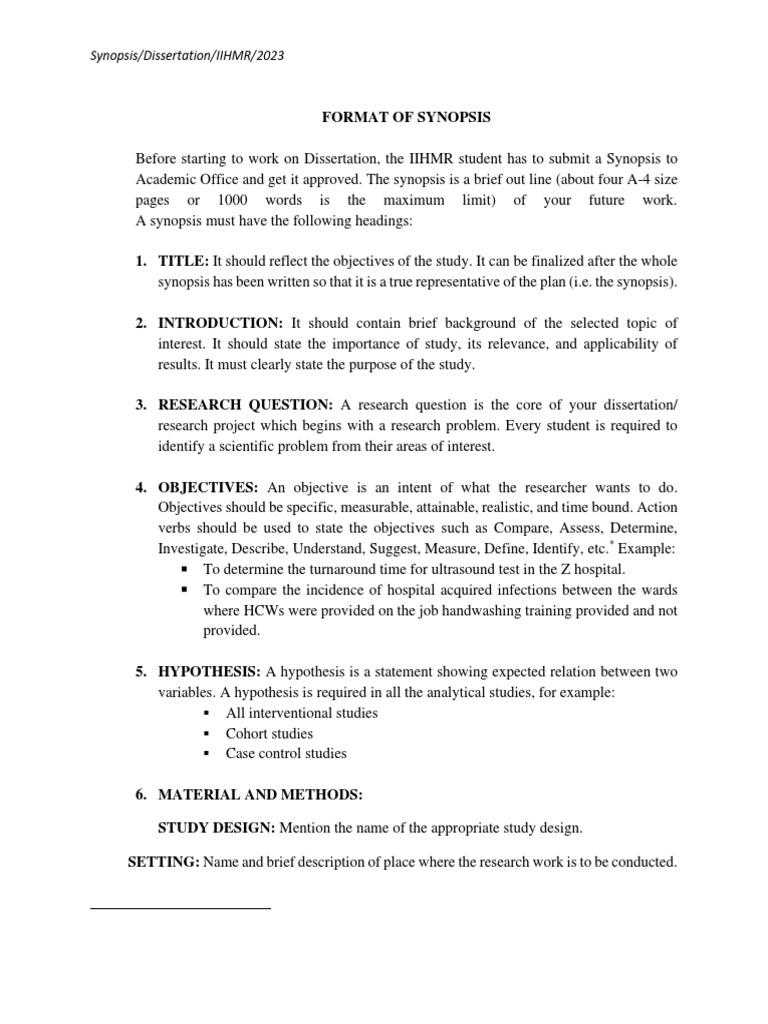 Format of Synopsis 2023 | PDF | Sampling (Statistics) | Data