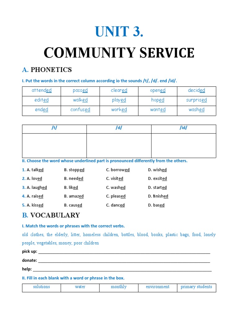 Unit 3. Community Service | PDF | Community