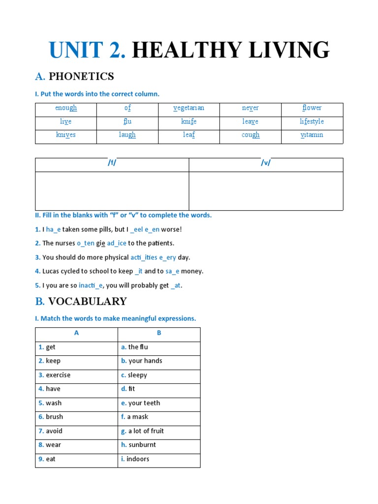 Unit 2. Healthy Living | PDF | Junk Food | Nutrition
