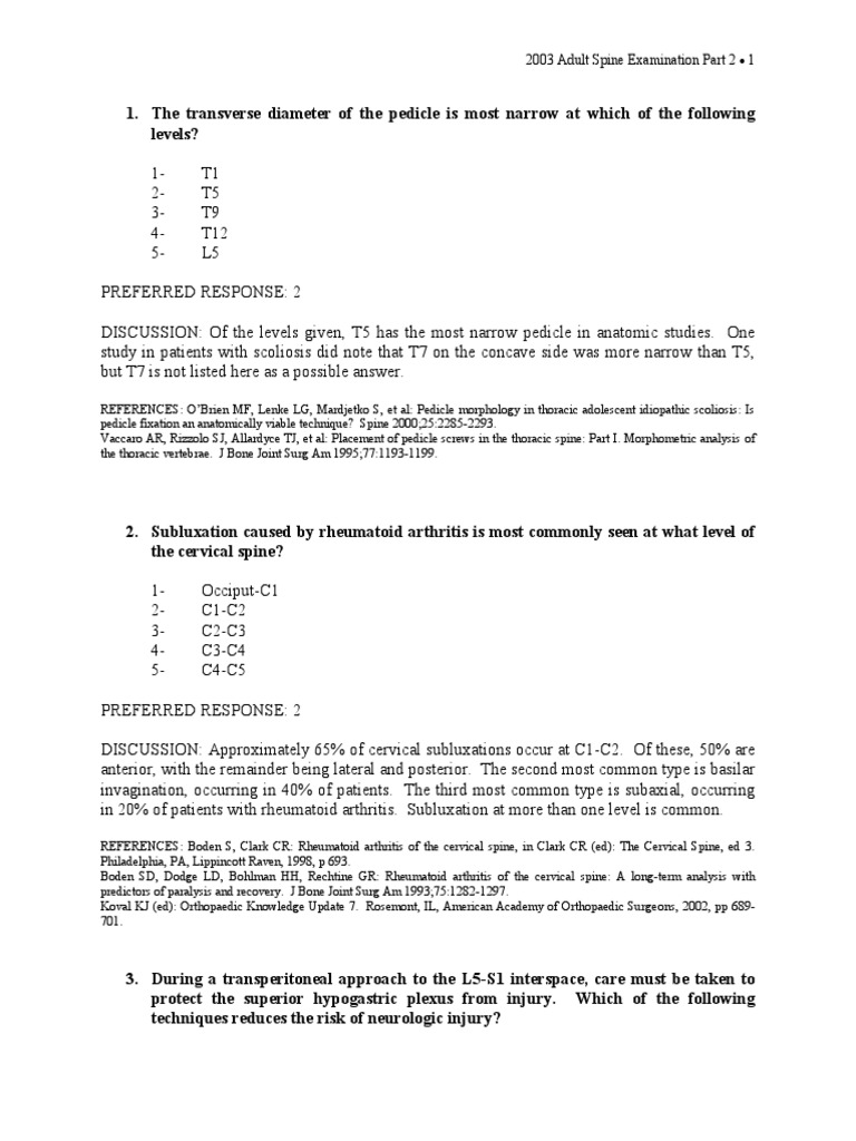AAOS2003 Spine | PDF | Spinal Cord | Back Pain