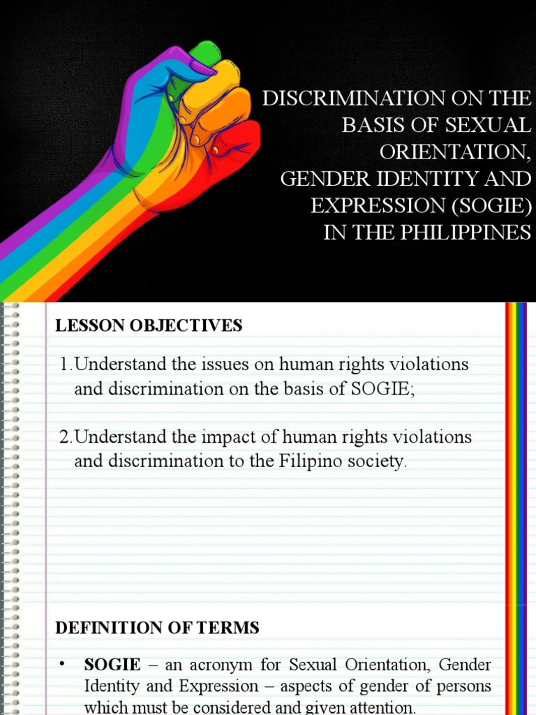 Discrimination On The Basis of Sexual Orientation, Gender Identity and Expression (Sogie) in The ...