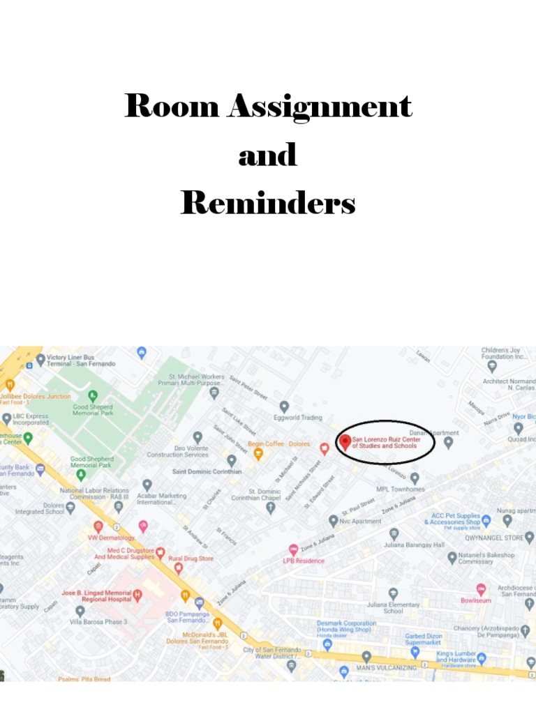 Room Assignment and Reminders | PDF