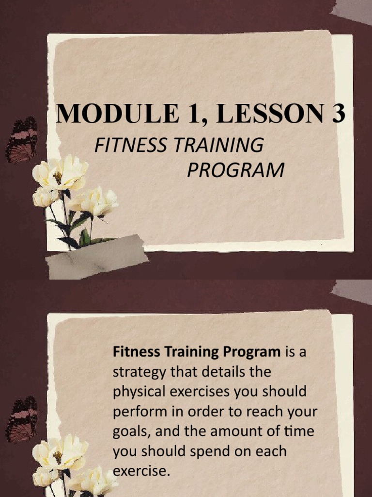 Module 1, Lesson 3: Fitness Training Program | PDF | Weight Training ...