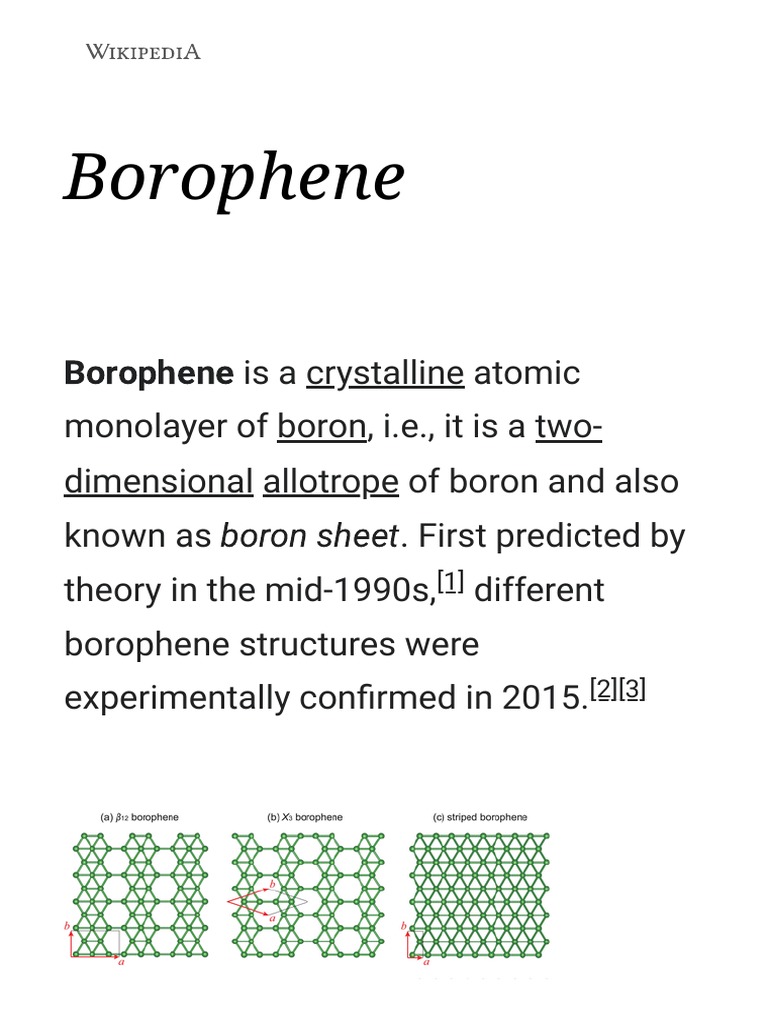 Borophene | PDF | Chemistry | Materials