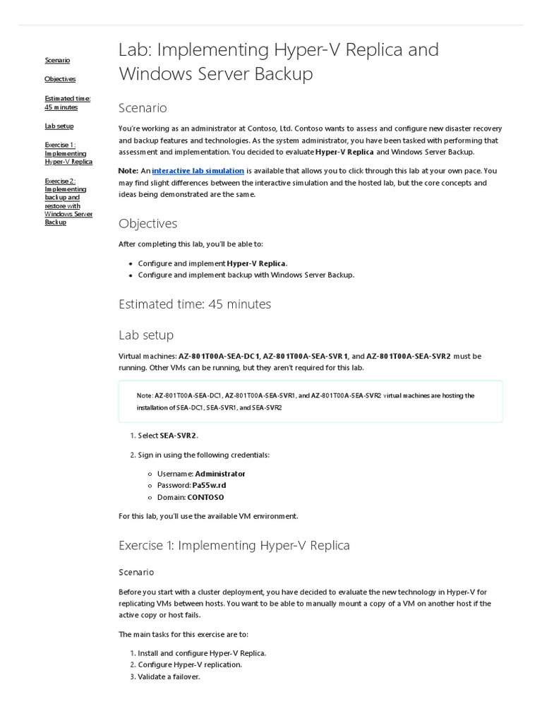 Hyper-V Replica and Backup Setup Guide | PDF | Hyper V | Computer File