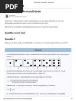 Exercícios de Probabilidade - 6° Ano - I - Quiz | PDF | Probabilidade