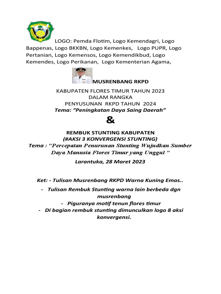 Susunan Acara Rembuk Stunring Dan Musren 2023 | PDF