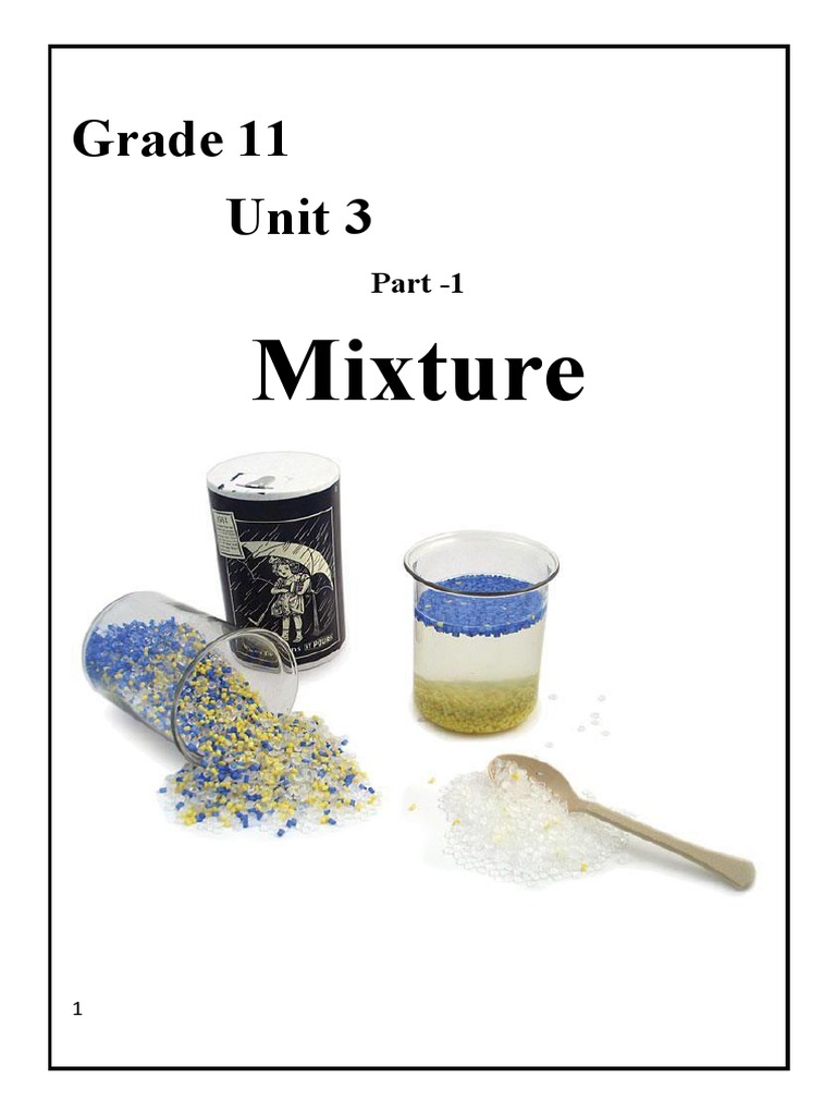 Mixture: Grade 11 Unit 3 | PDF | Mixture | Solvent