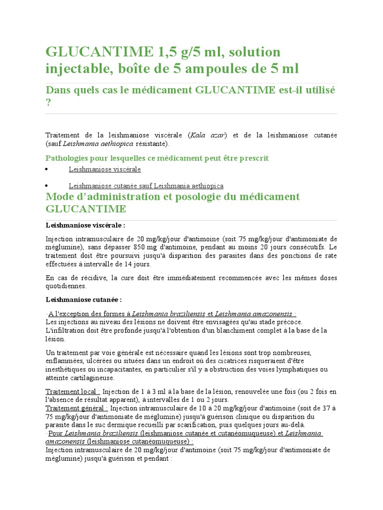 Glucantime 1 | PDF | Médecine clinique | Spécialités médicales