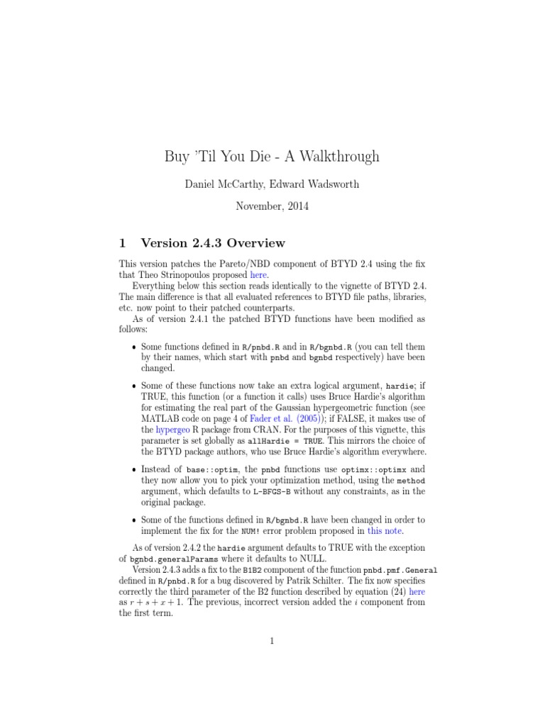 BTYD Walkthrough | PDF | Comma Separated Values | Applied Mathematics