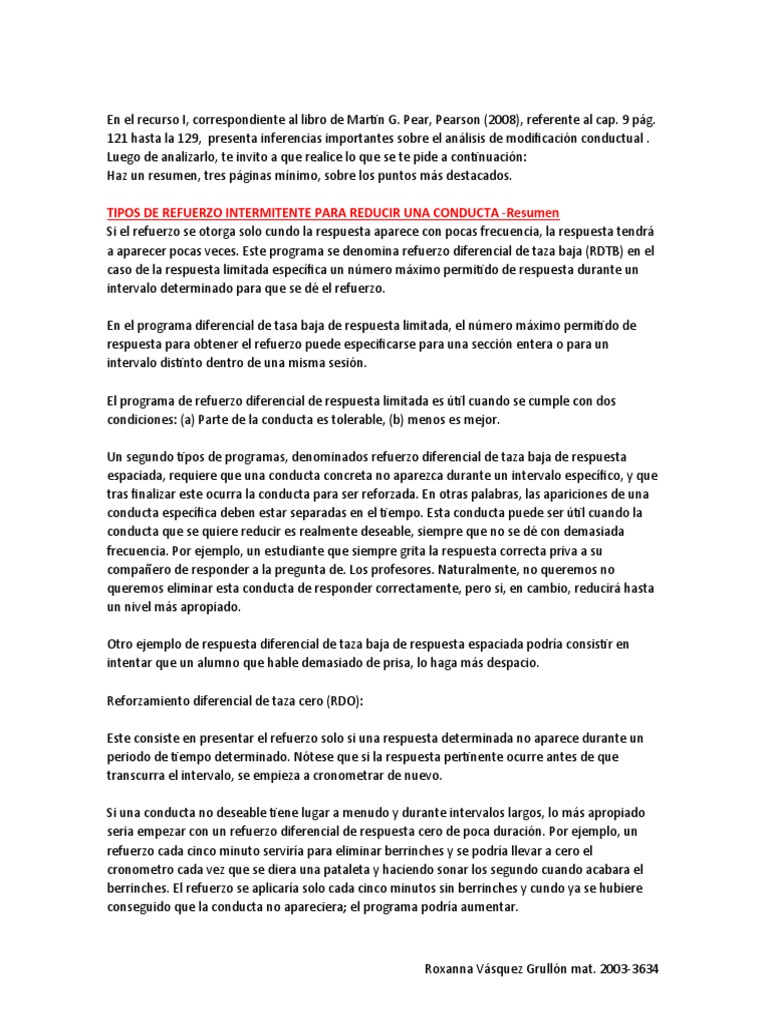 Tipos de Refuerzo de Moficacion Conductual | PDF | Reforzamiento | Comportamiento