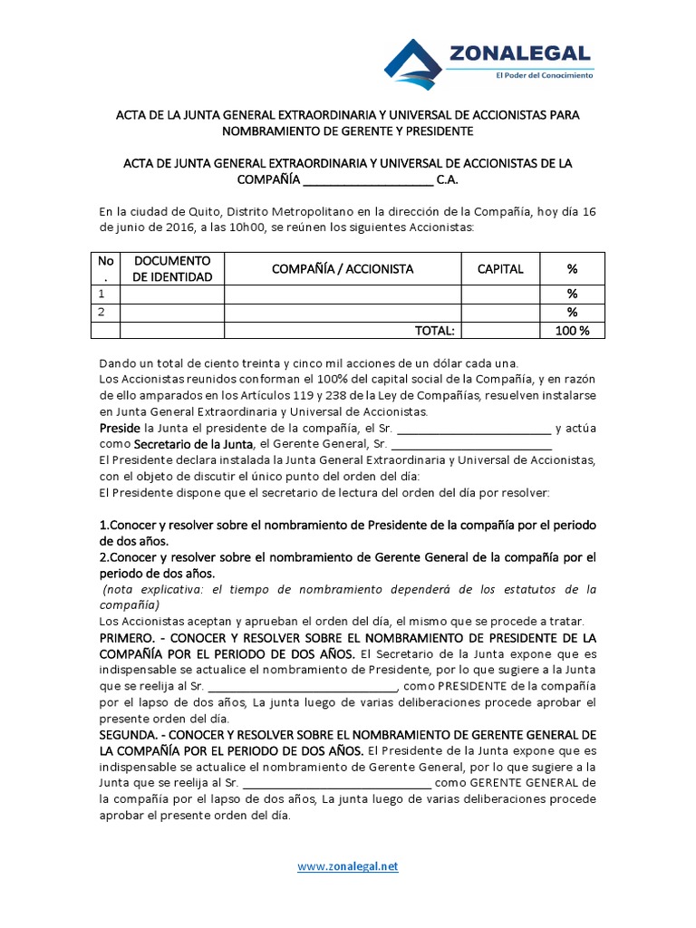 14.2.acta de La Junta Gral Extraordinaria y Universal de Accionistas para Nombramiento de ...