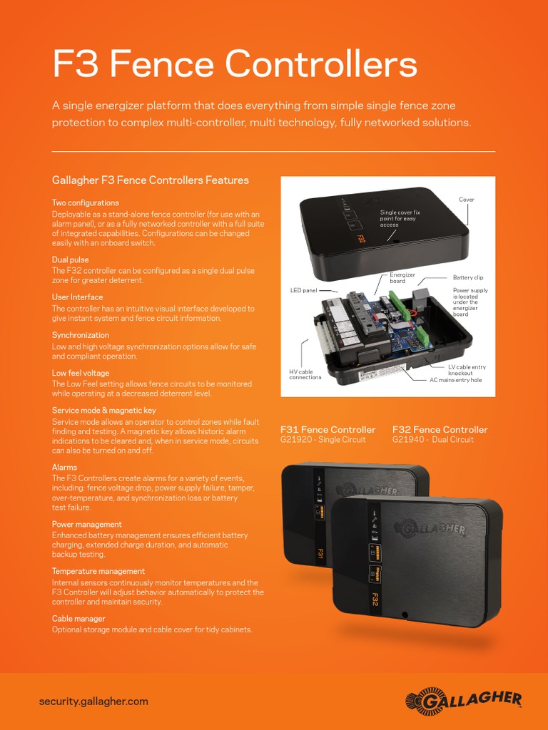 F3 Fence Controllers Datasheet | PDF | Power Supply | Alternating Current