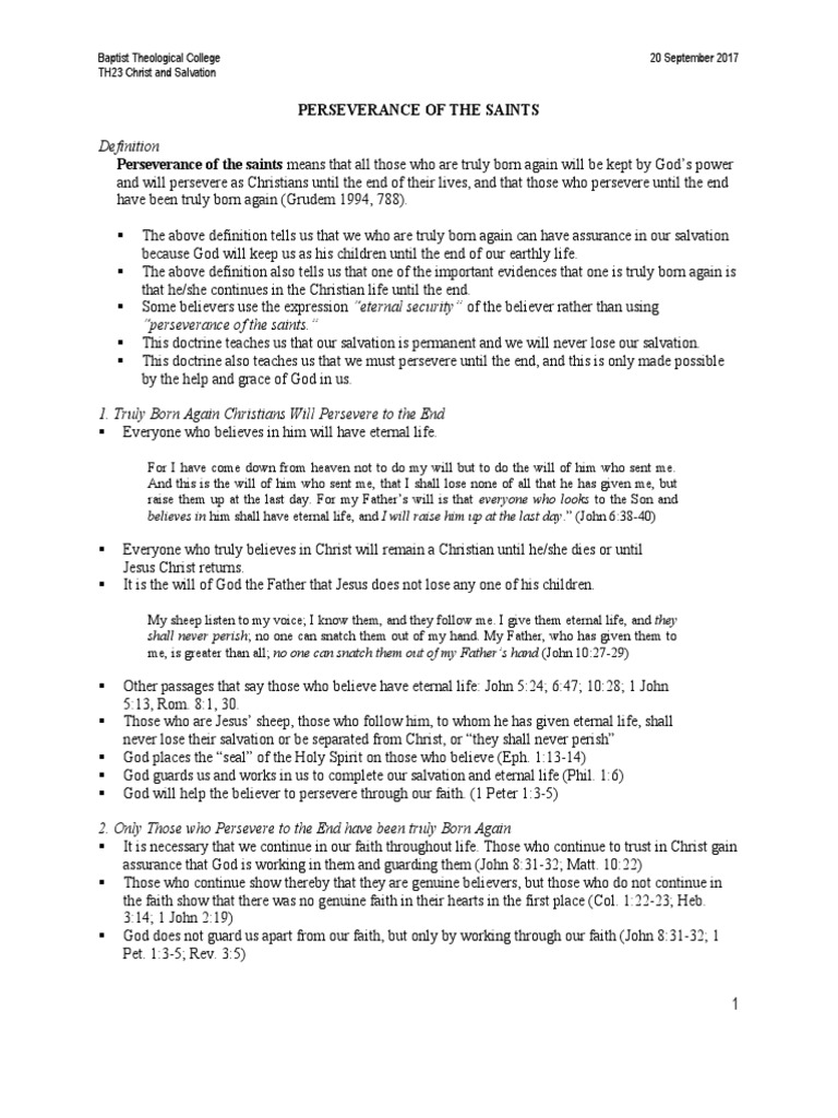 15 Perseverance of The Saints | PDF | Perseverance Of The Saints ...