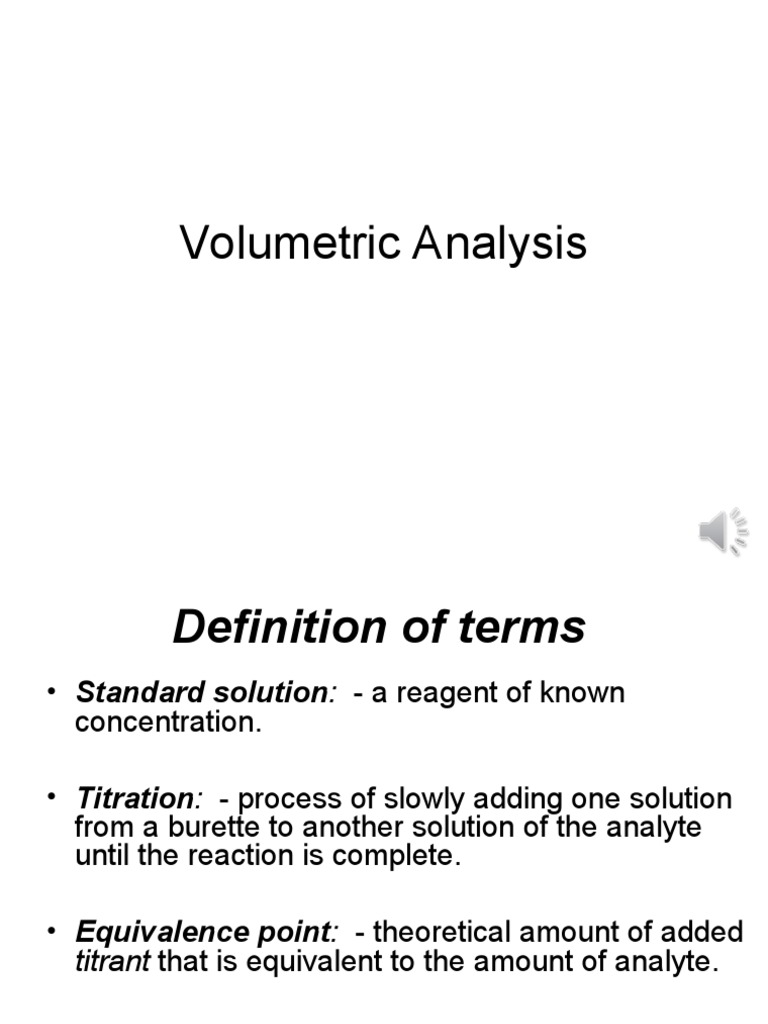 Volumetric Analysis Key Concepts | PDF | Titration | Chemistry