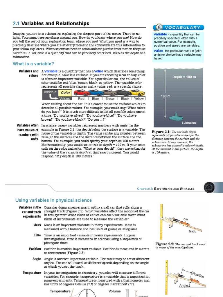 Variables and Relationships Reading | PDF | Cartesian Coordinate System ...