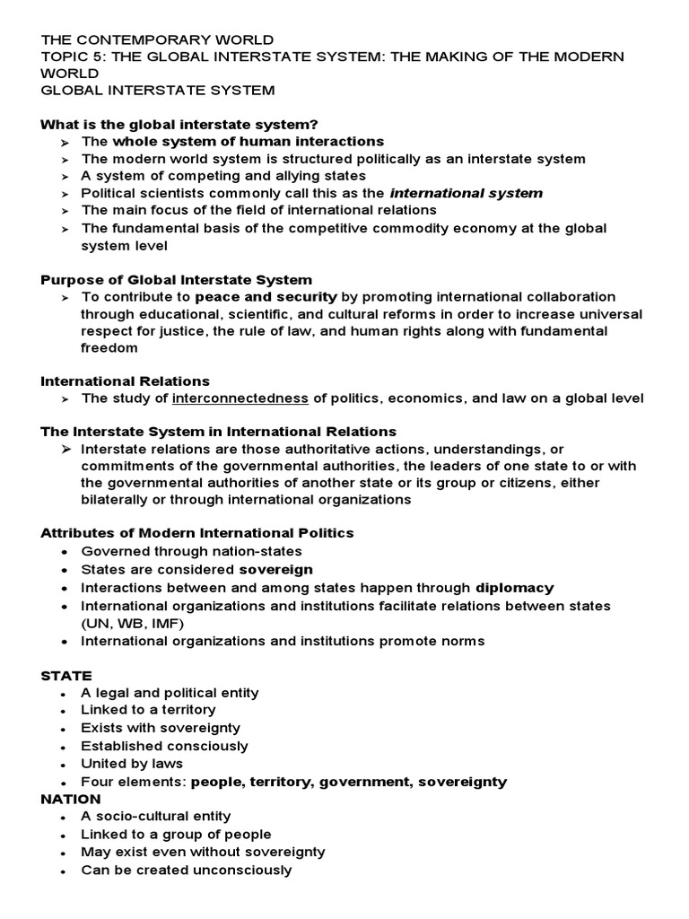 Topic 5 The Contemporary World | PDF | Communist International ...