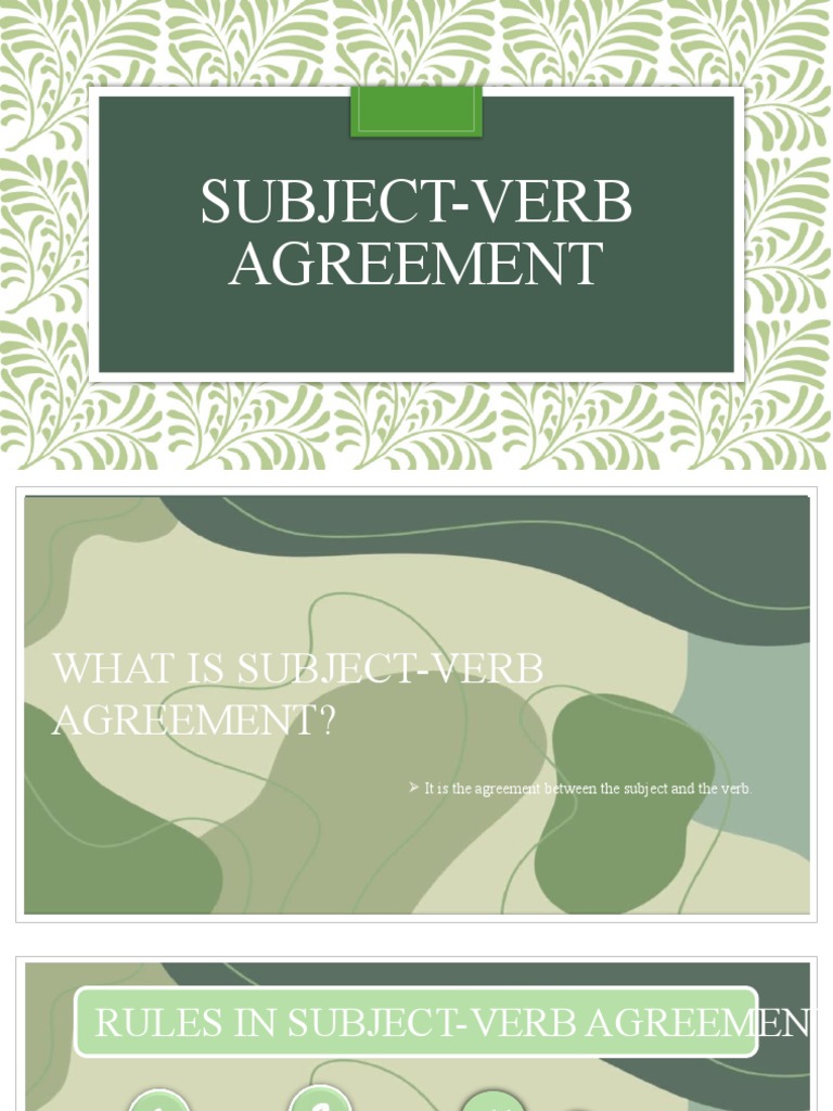 Subject Verb Agreement | PDF | Grammatical Number | Plural
