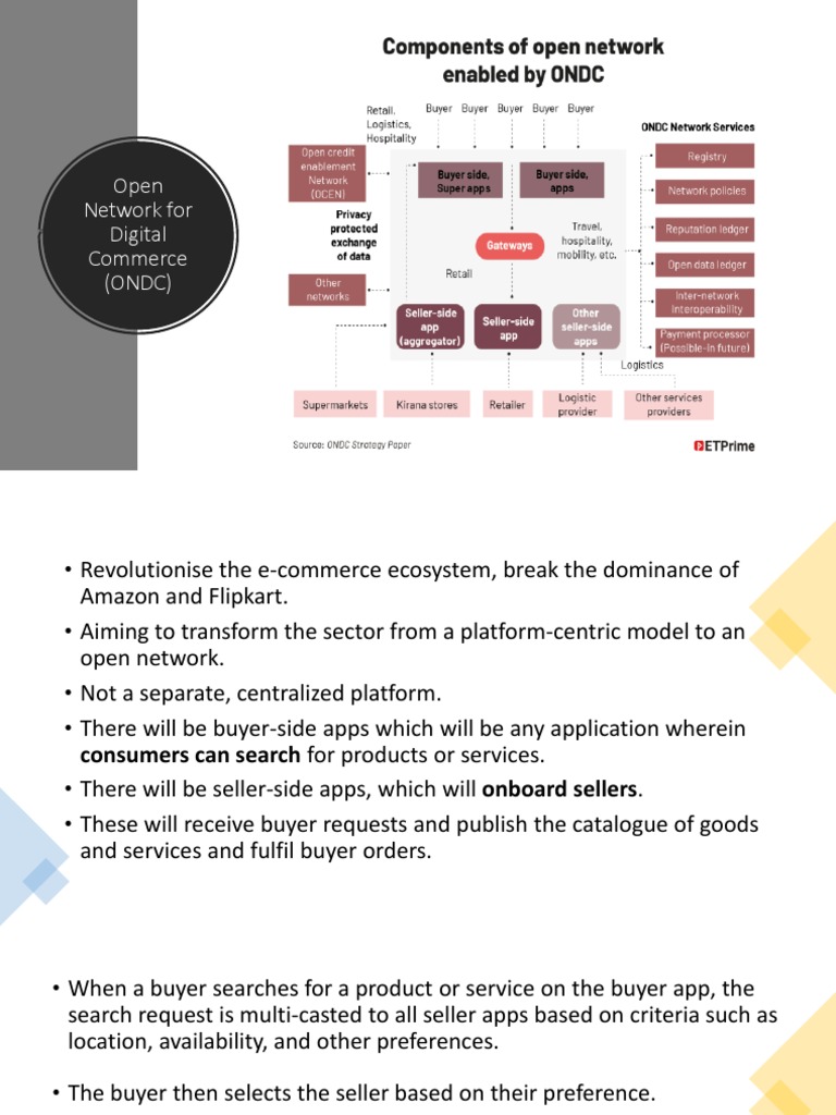 Open Network For Digital Commerce (ONDC) | Download Free PDF | E Commerce | Mobile App