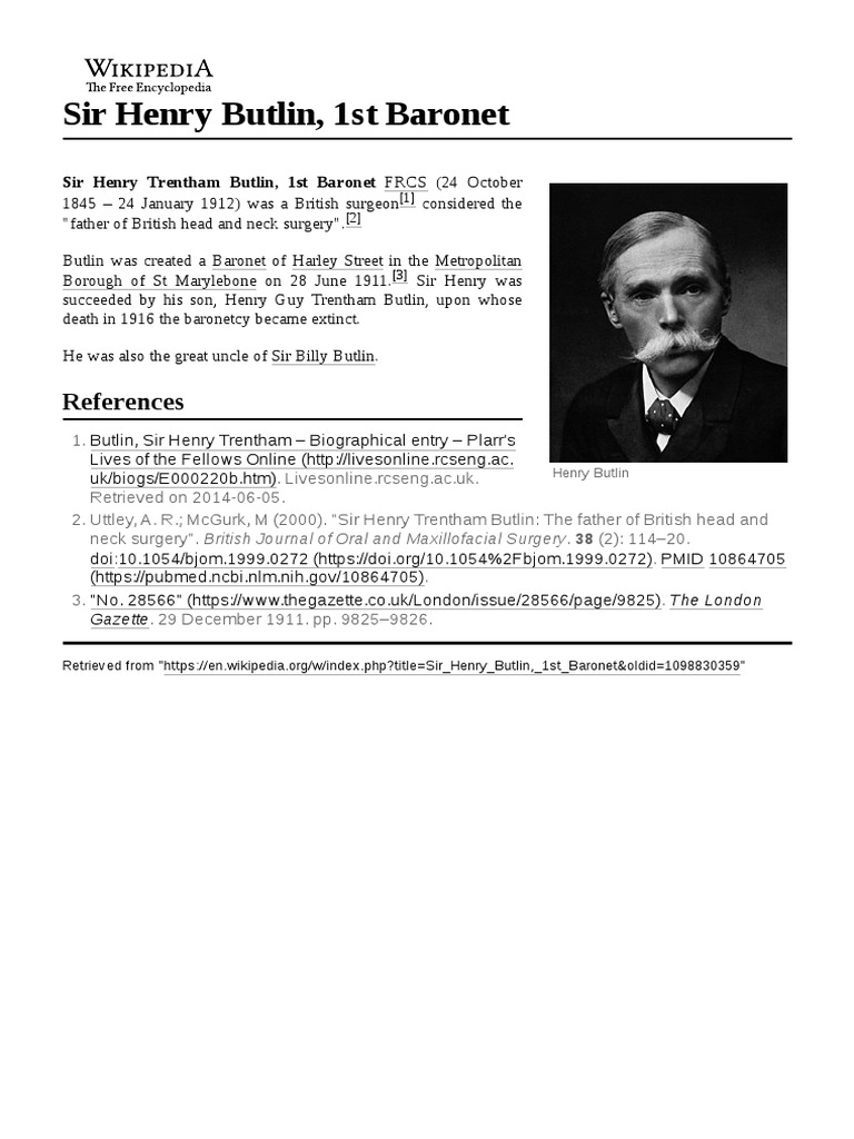 Sir Henry Butlin: Pioneer Surgeon | PDF | Travel
