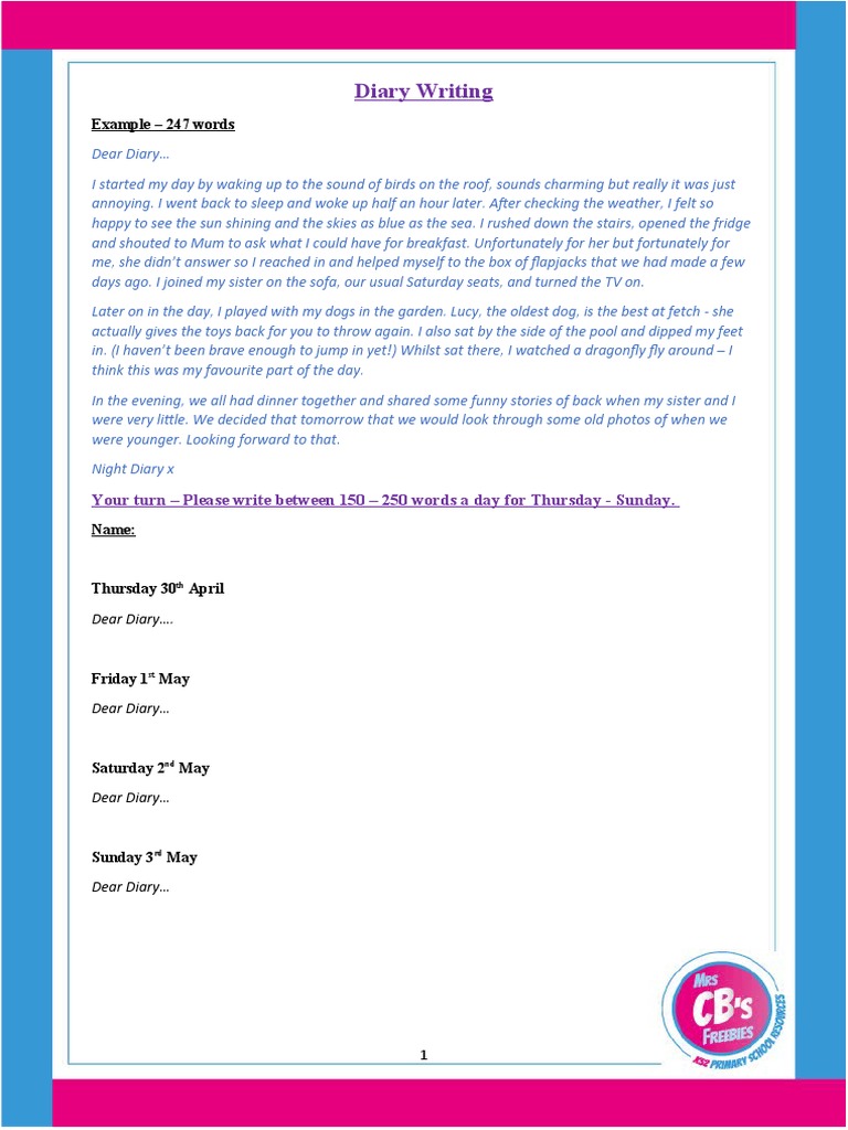 Diary Writing Pdf Linguistics