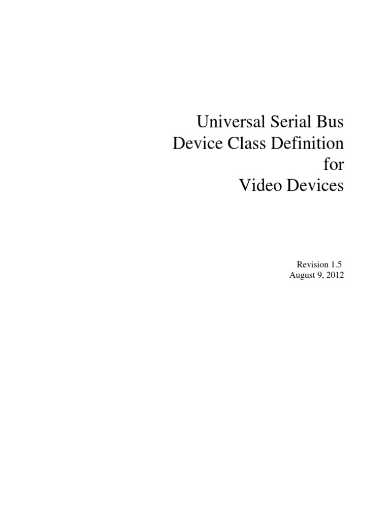 UVC 1.5 Class Specification | PDF | Video | Usb