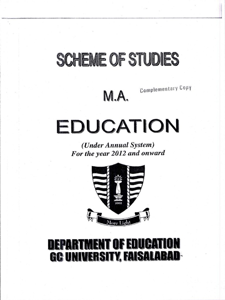 MA Education Syllabus MPGC 1 | PDF